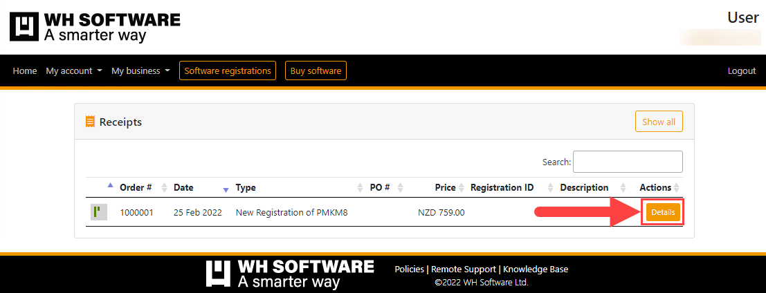 Invoices | WH Software Knowledge Base