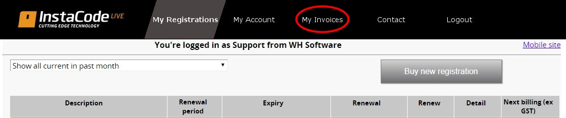 Invoices | WH Software Knowledge Base